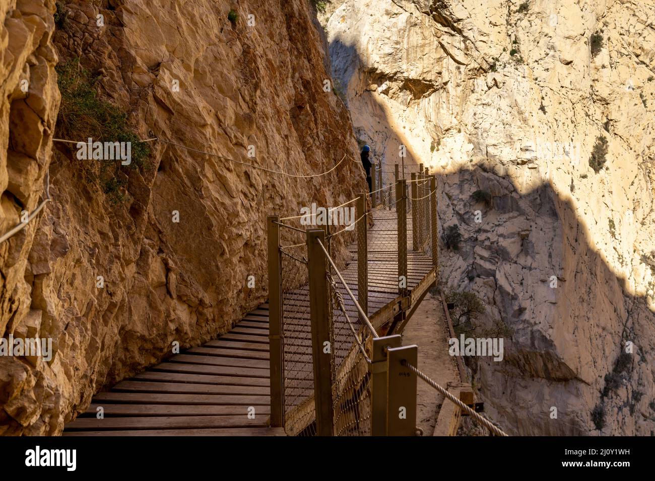 A view of the famous and historic Camino del Rey in southern Spain near ...