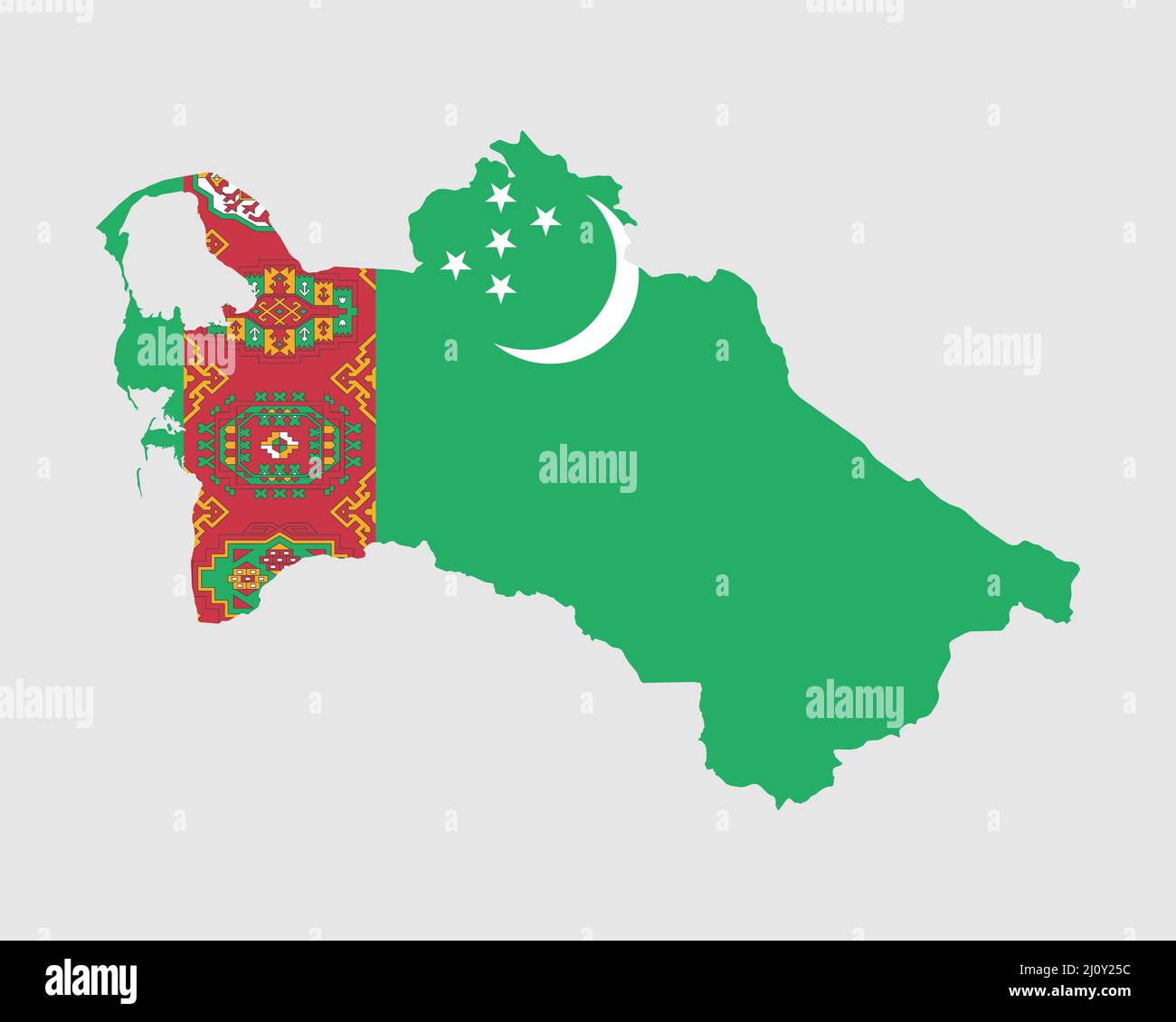 Turkmenistan Flag Map. Map of Turkmenia with the Turkmenistani country ...