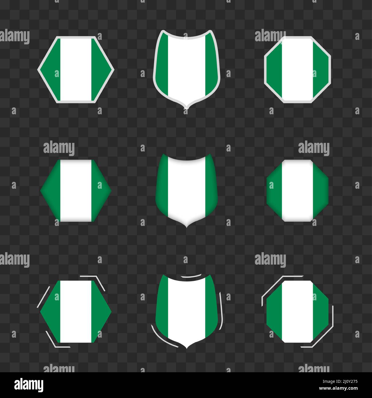 National symbols of Nigeria on a dark transparent background, vector ...