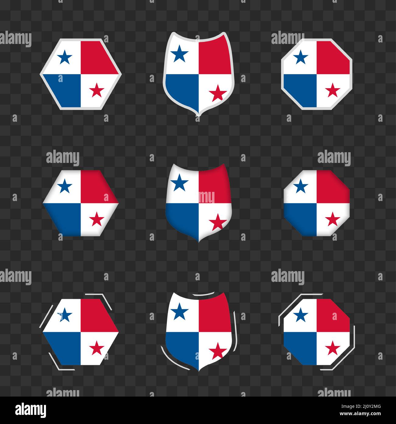 National symbols of Panama on a dark transparent background, vector ...