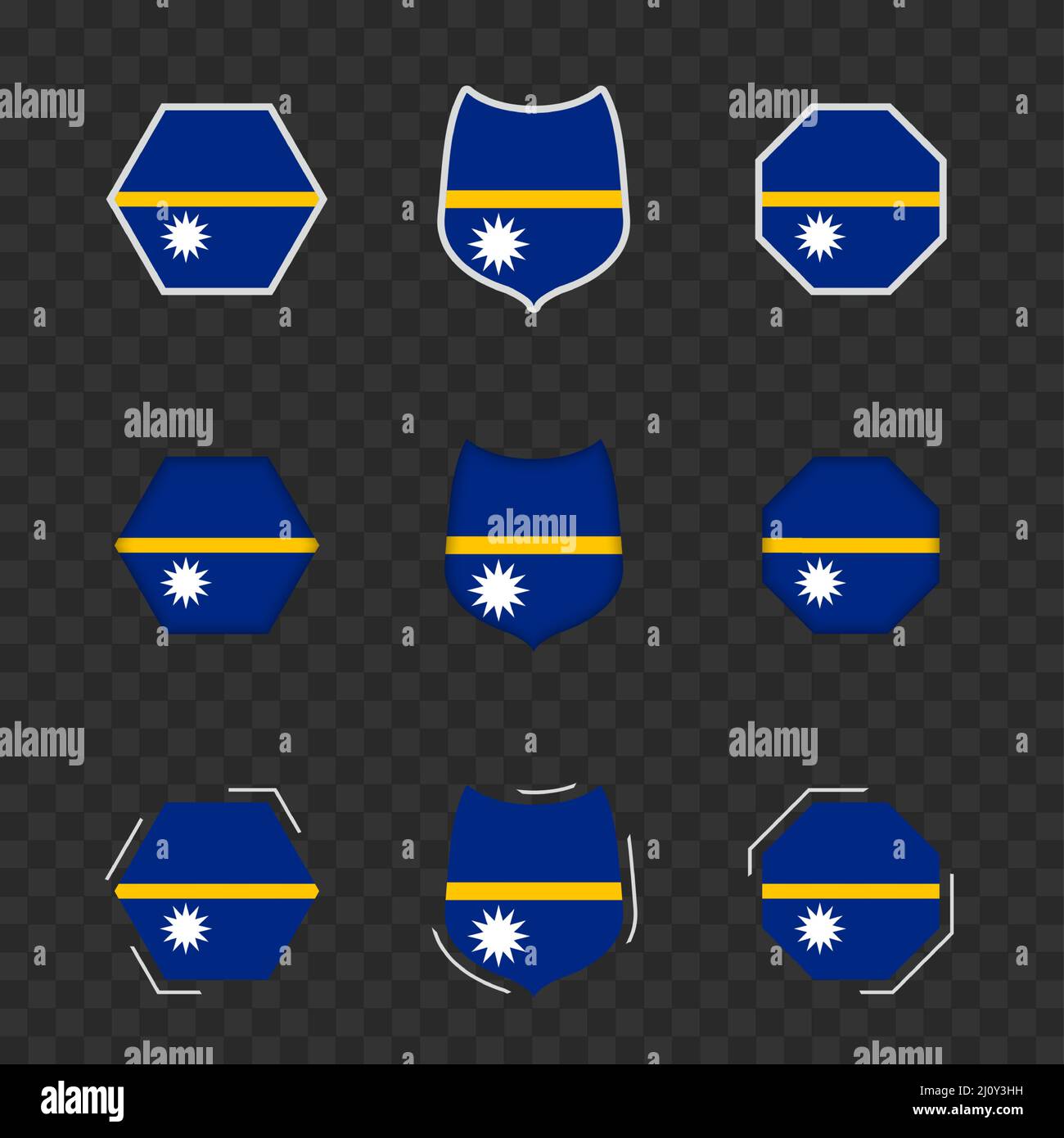 National symbols of Nauru on a dark transparent background, vector ...