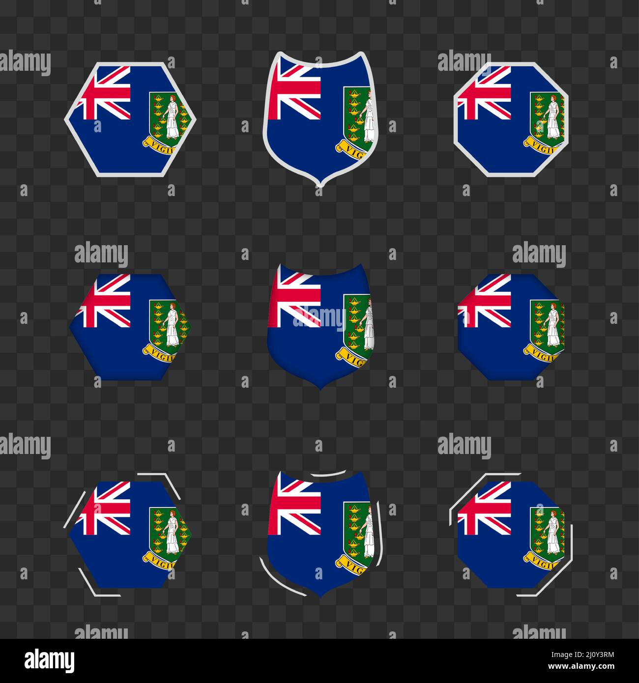 National symbols of British Virgin Islands on a dark transparent ...