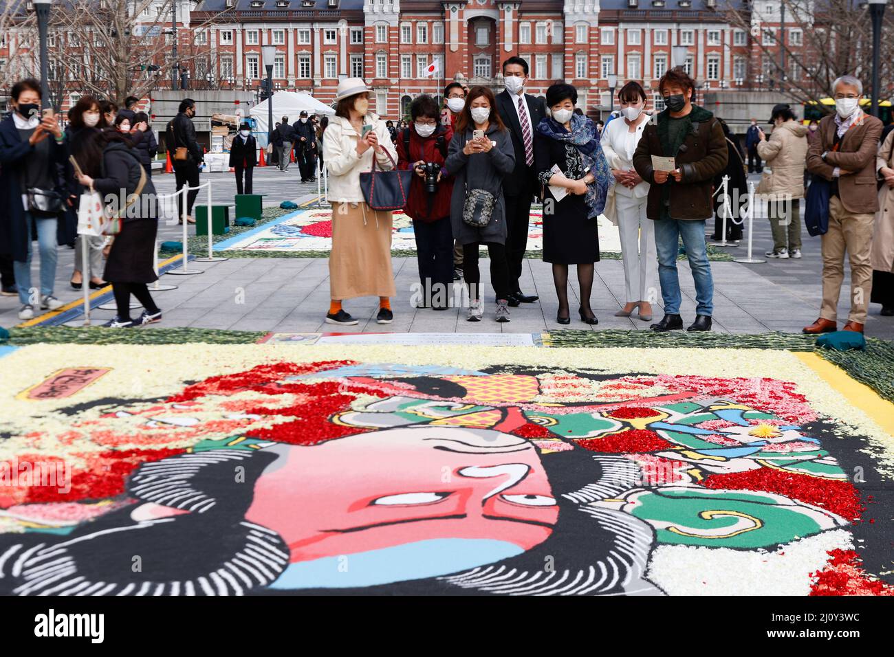 Tokyo, Japan. 21st Mar, 2022. Tokyo Governor Yuriko Koike (wearing a ...