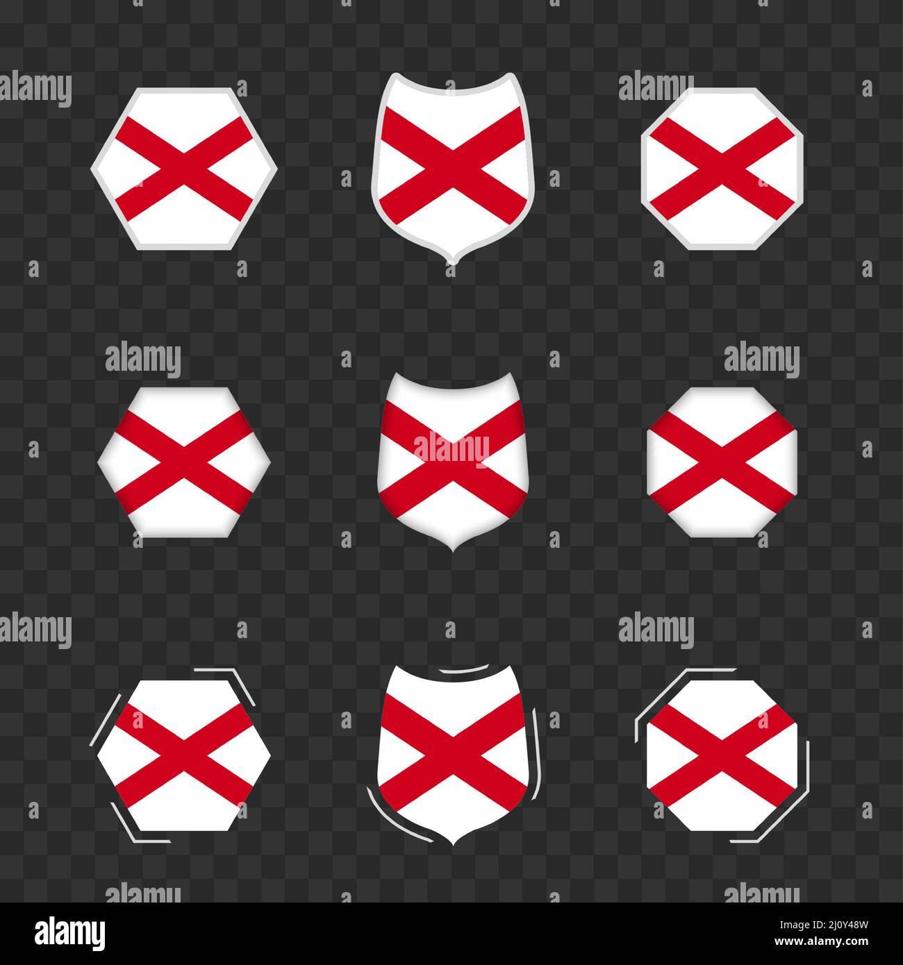 National symbols of Alabama on a dark transparent background, vector ...