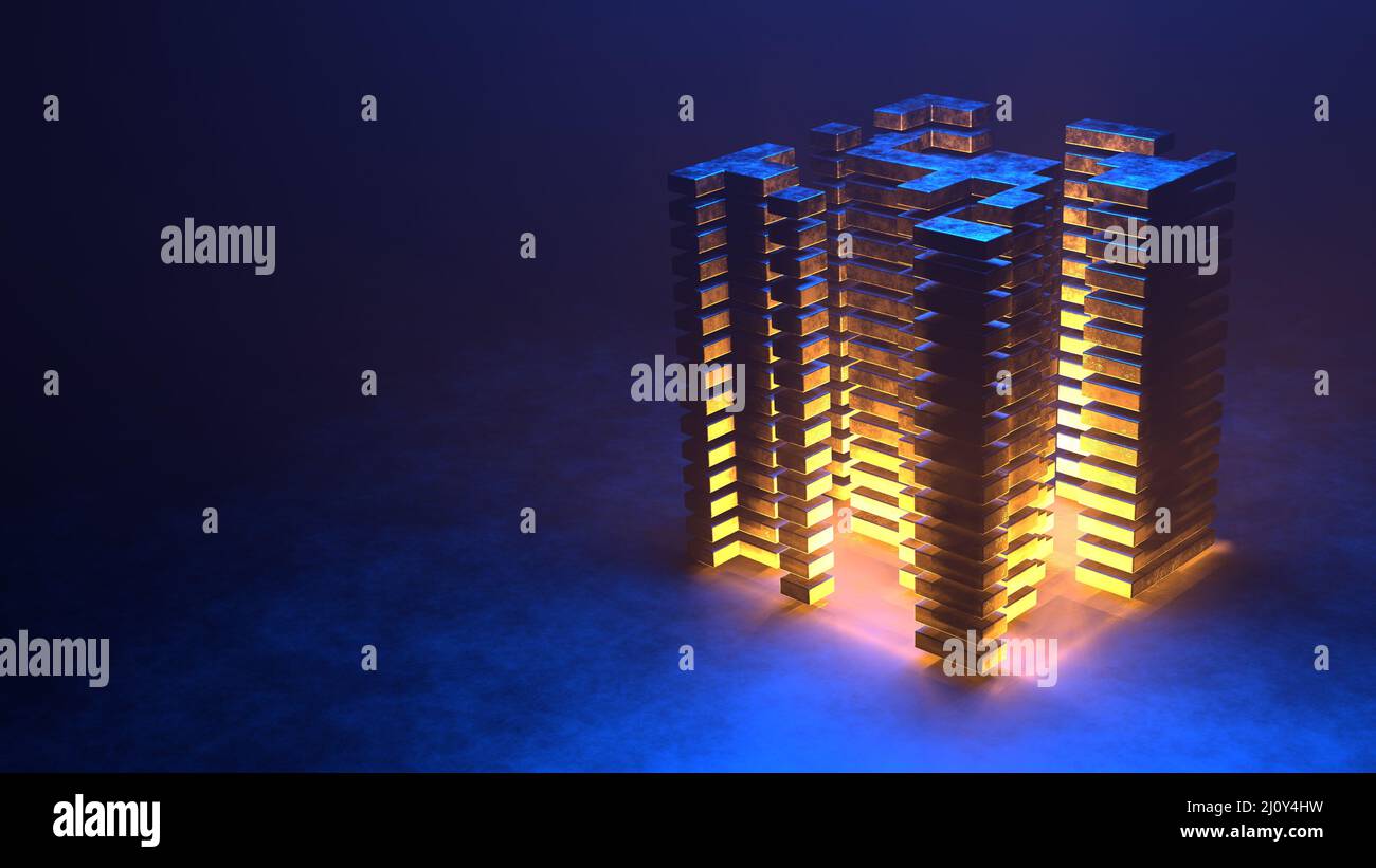 3d Rendering. Digital City seamless loop. Futuristic Hi Tech Background ... 3d Rendering. Digital City seamless loop. Futuristic Hi Tech Background ...
