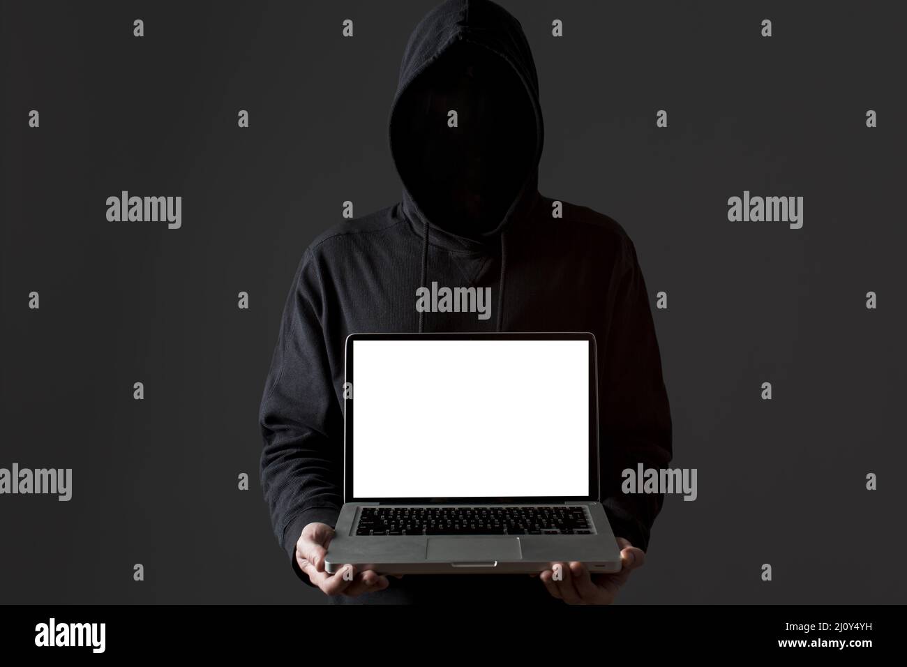 Hacker laptop hoodie hi-res stock photography and images - Alamy