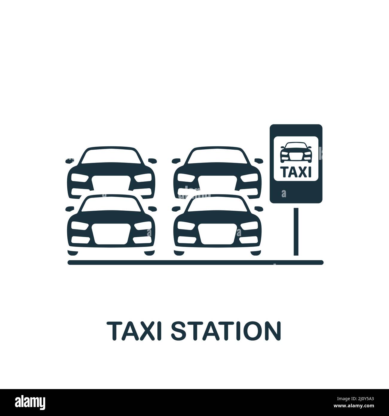 Taxi Station icon. Monochrome simple icon for templates, web design and ...