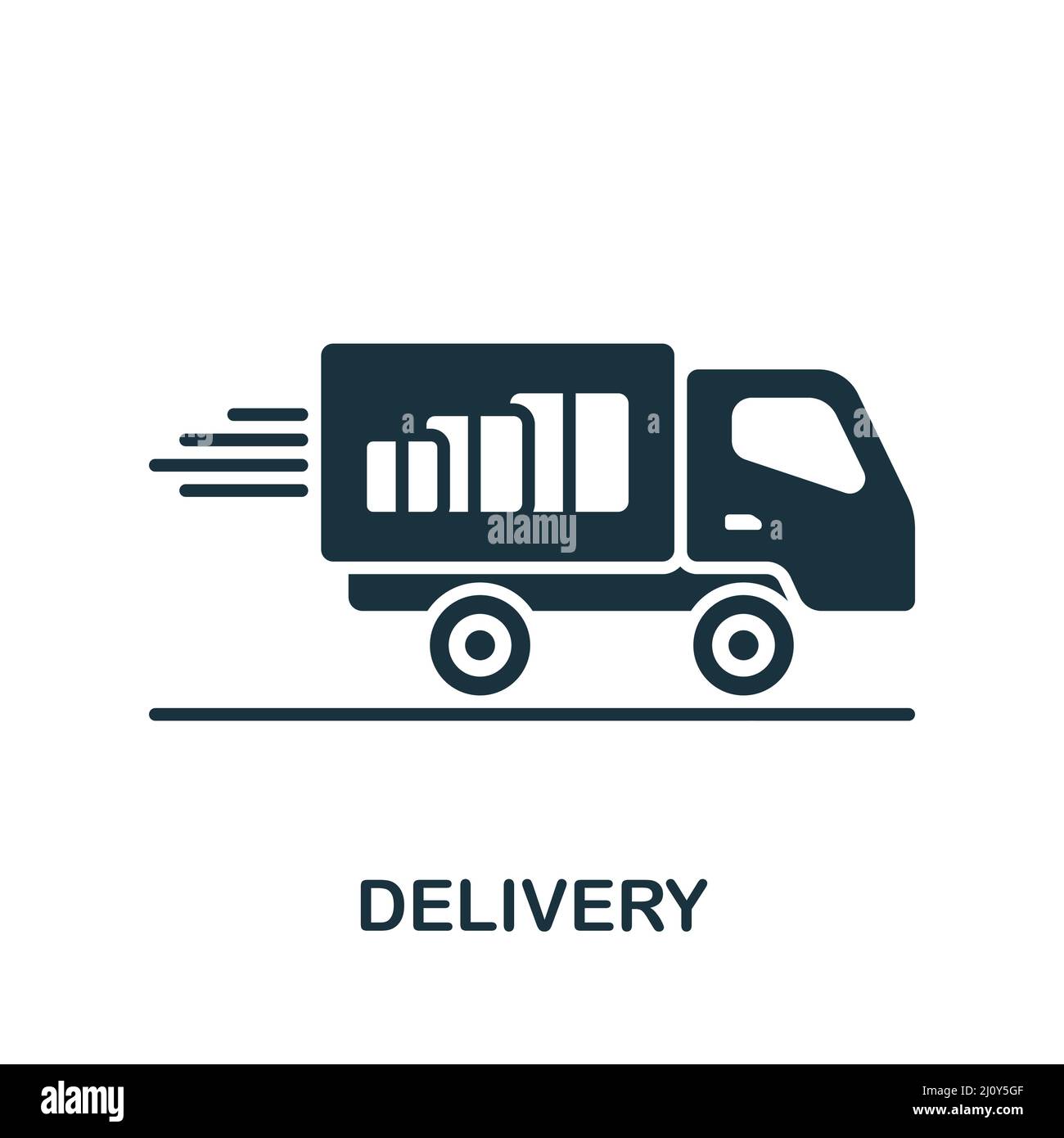 Delivery icon. Monochrome simple icon for templates, web design and ...