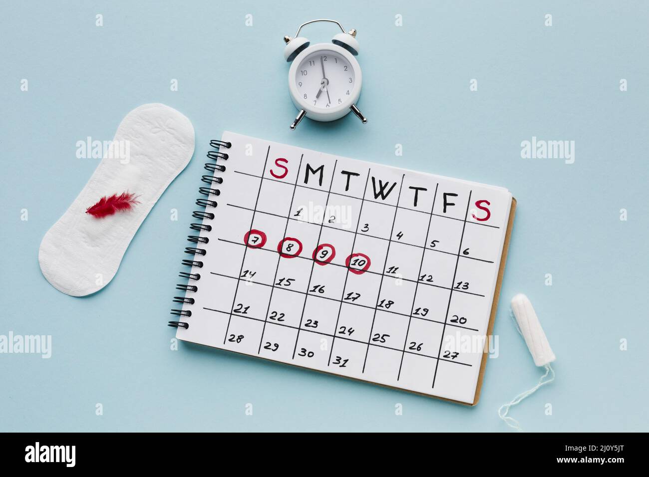 Period calendar feminine products. High quality photo Stock Photo - Alamy