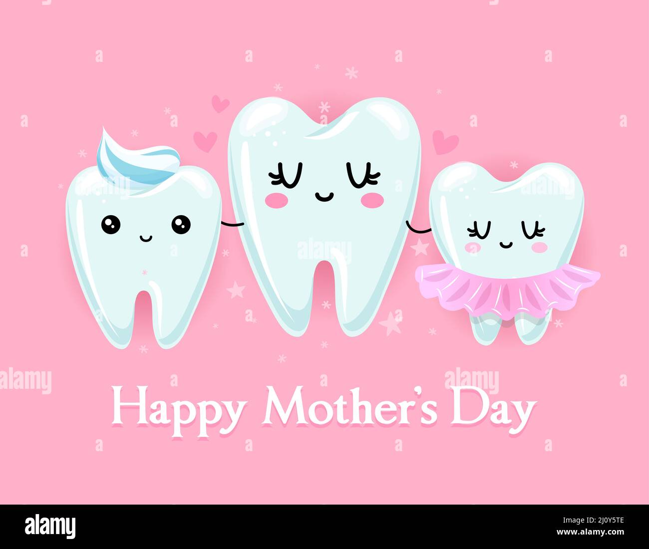 Happy Mother's Day - Tooth family character design in kawaii style ...