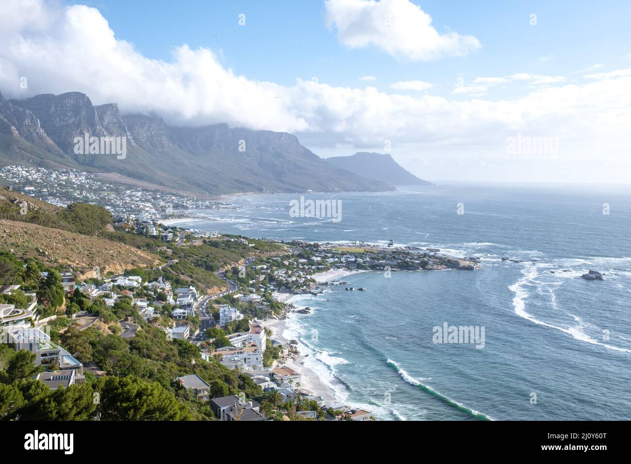 View from The Rock viewpoint in Cape Town over Campsbay, view over ...