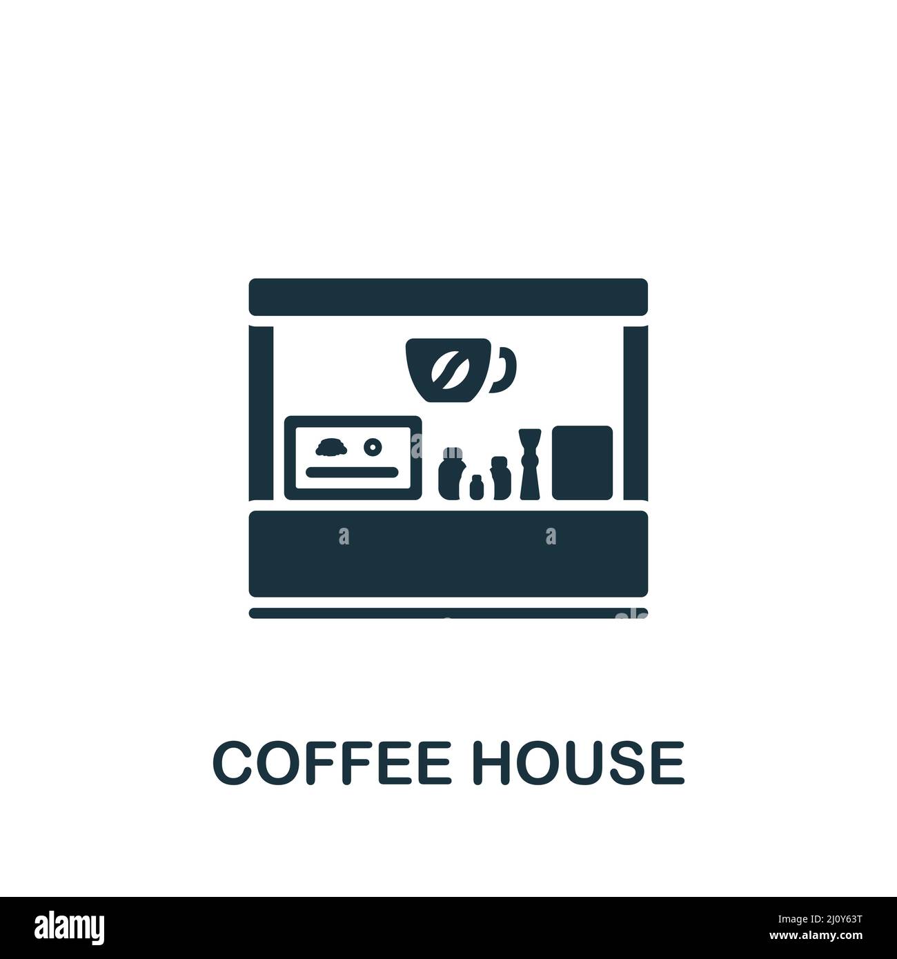 Coffee House icon. Monochrome simple icon for templates, web design and ...