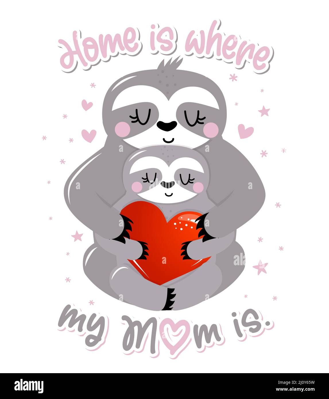 Mother sloth with her baby Stock Vector Images - Alamy