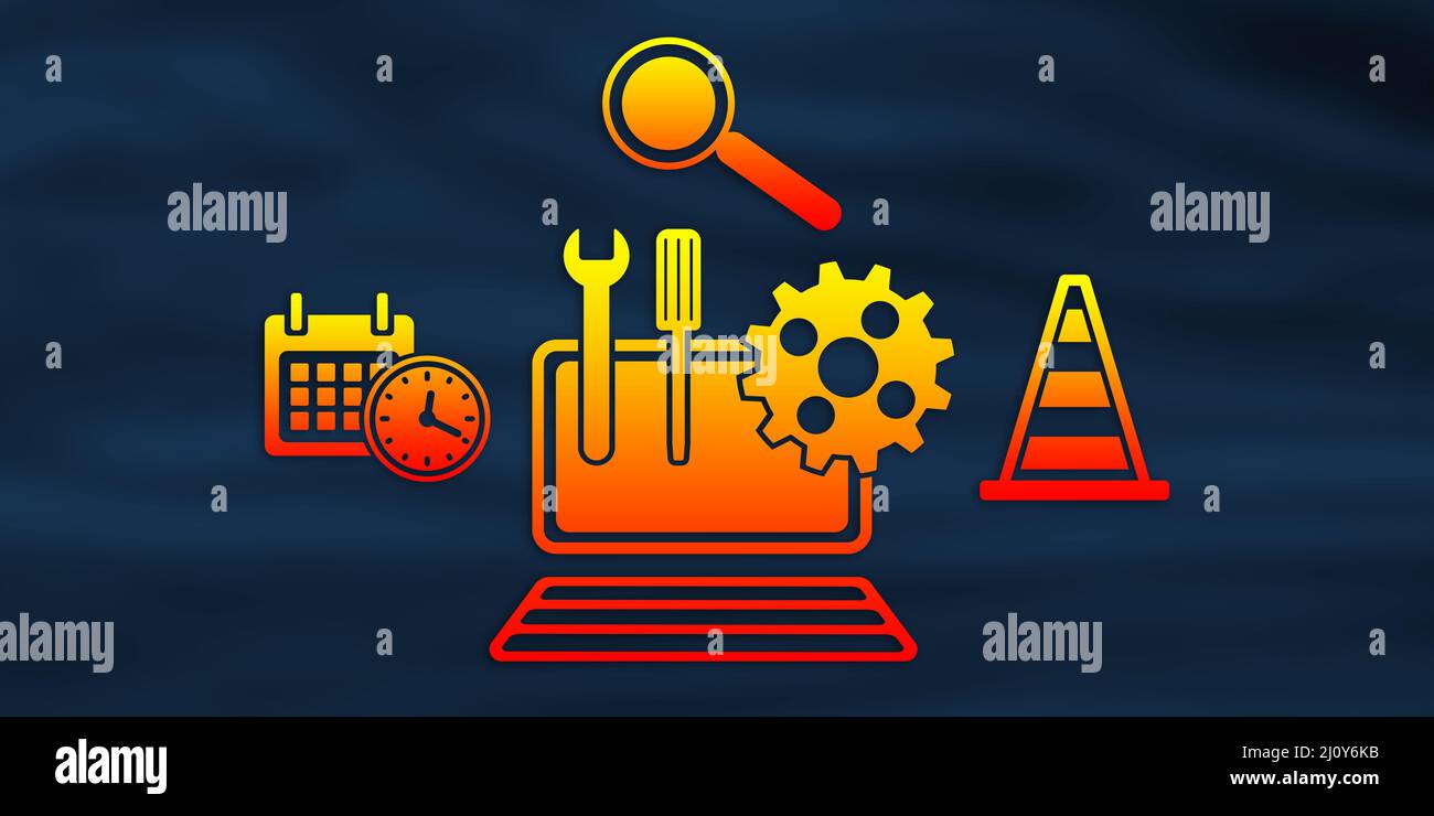 Illustration of a system maintenance concept Stock Photo - Alamy