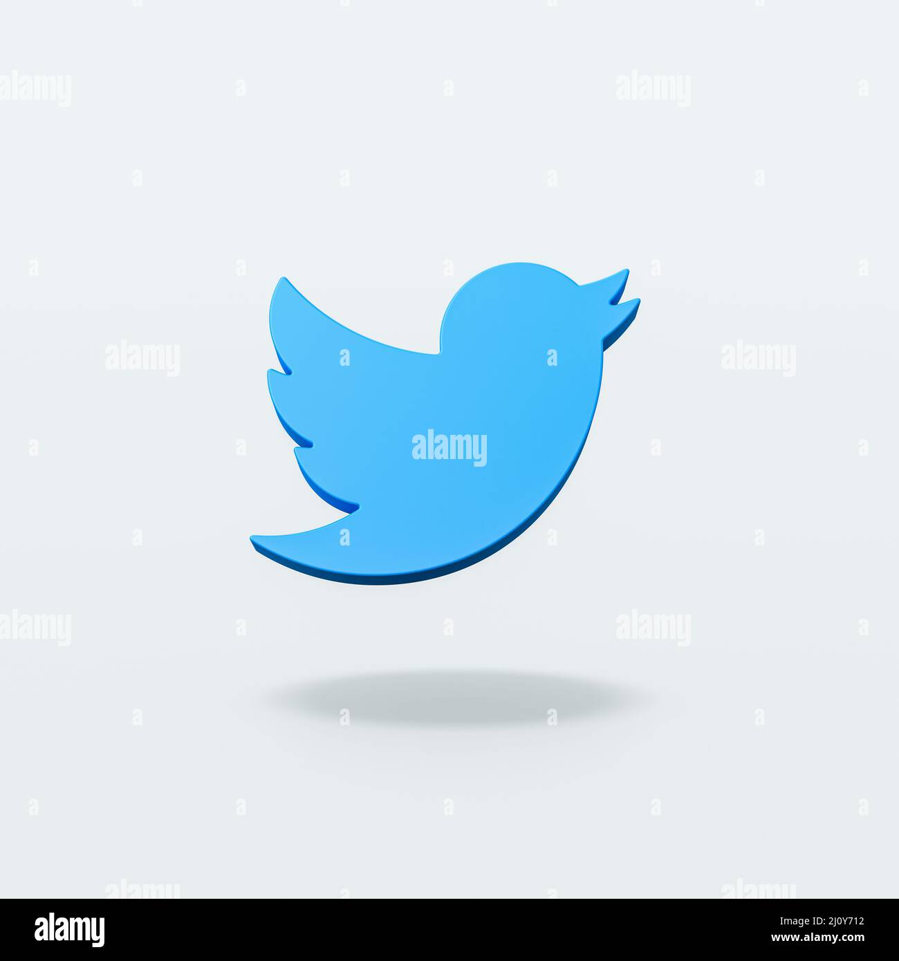 Twitter Logo on Flat Blue Background Stock Photo - Alamy