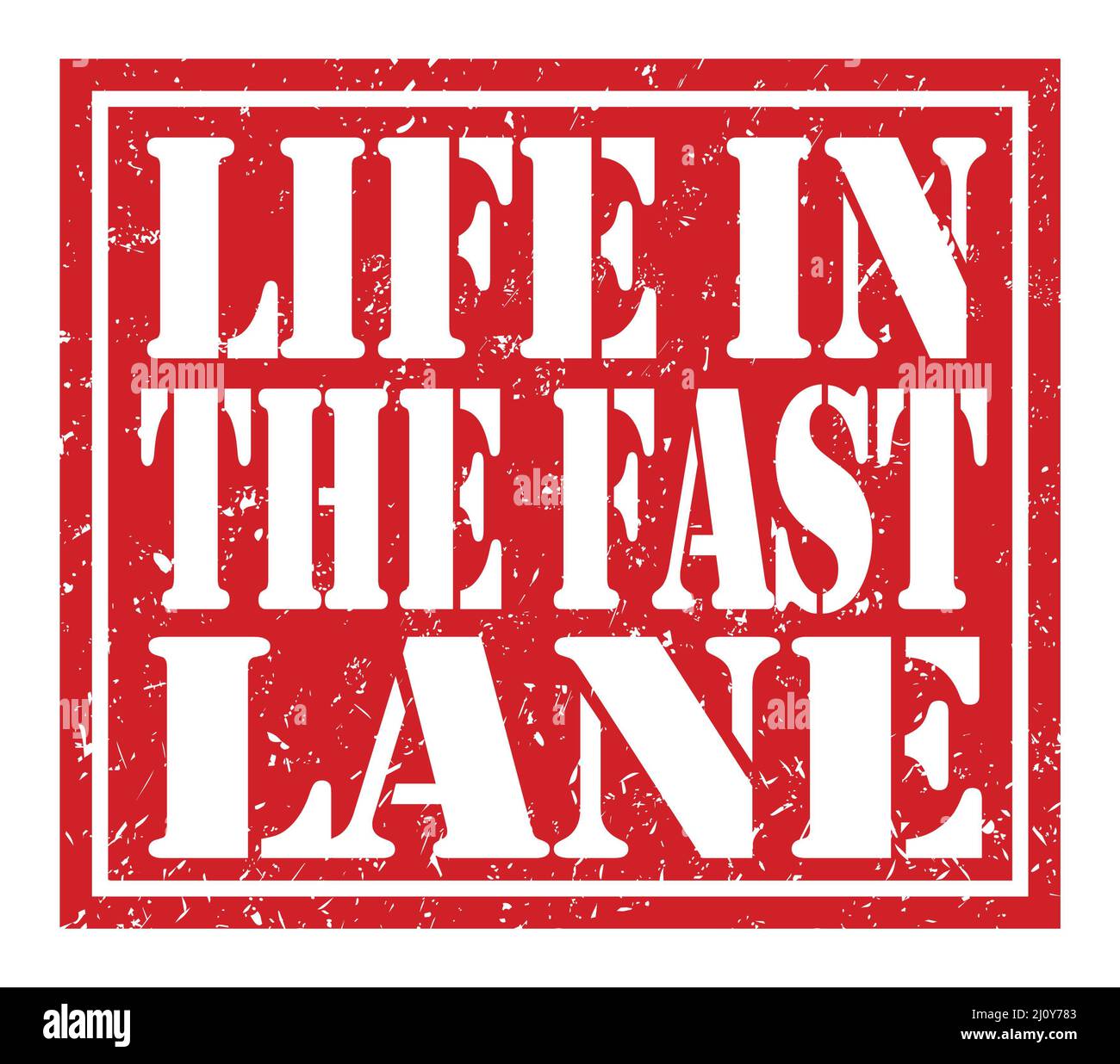 LIFE IN THE FAST LANE, words written on red stamp sign Stock Photo - Alamy