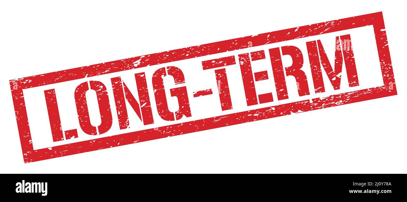 LONG-TERM red grungy rectangle stamp sign Stock Photo - Alamy