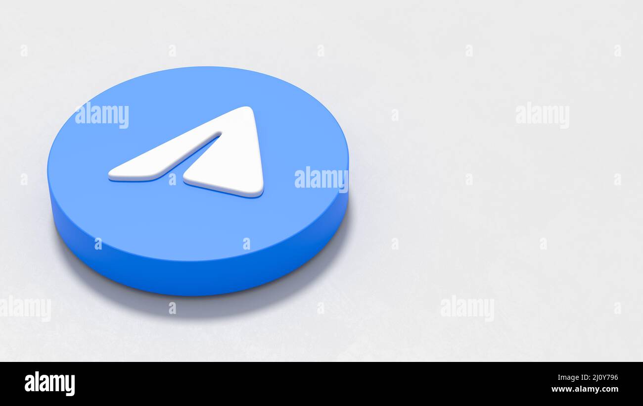 Telegram Logo on Light Grey Background with Copy space Stock Photo - Alamy
