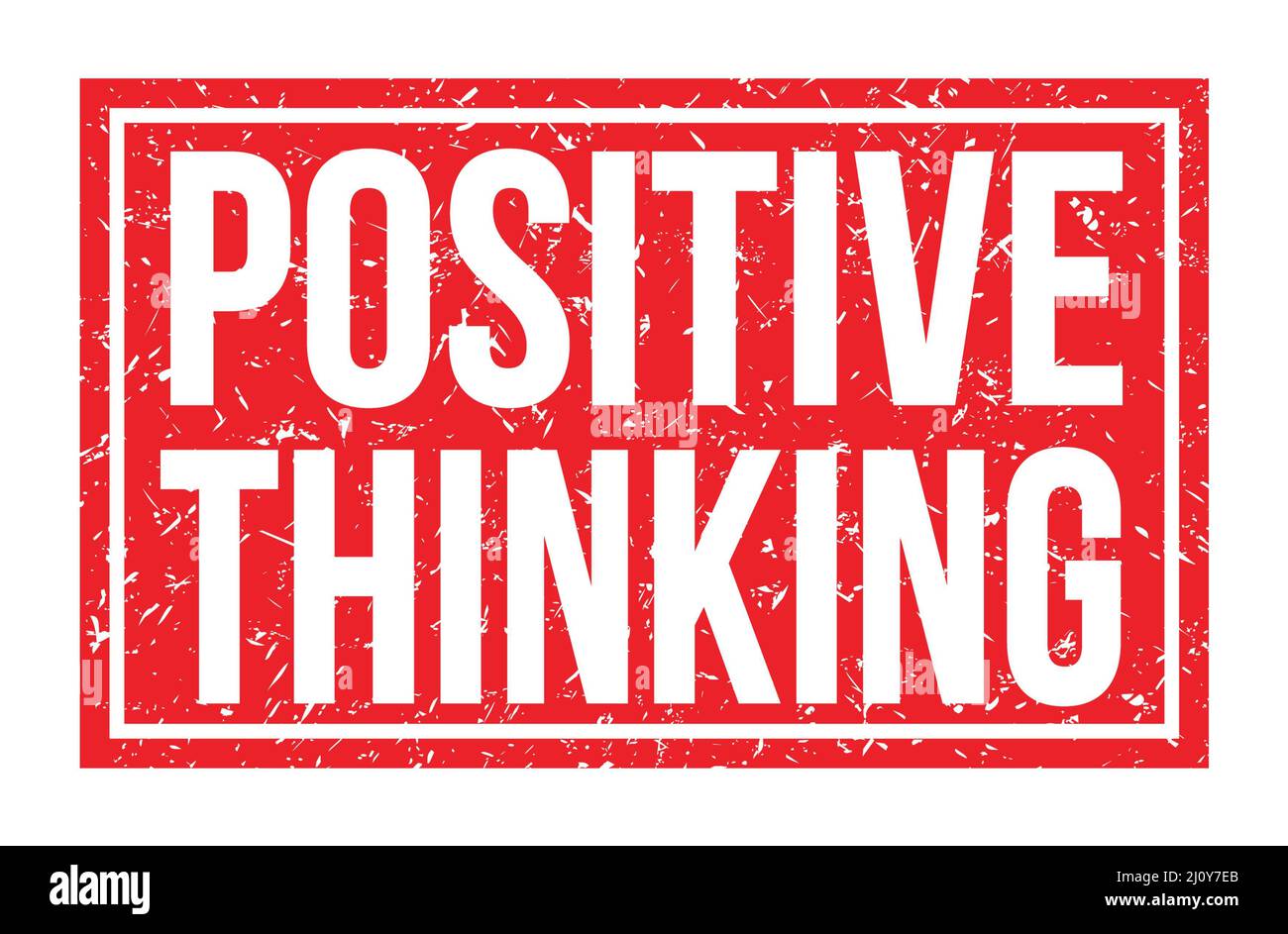 POSITIVE THINKING, words written on red rectangle stamp sign Stock ...