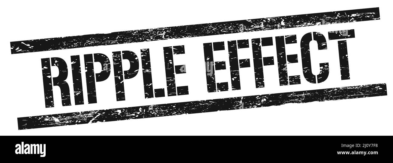 RIPPLE EFFECT text on black grungy rectangle stamp sign Stock Photo - Alamy