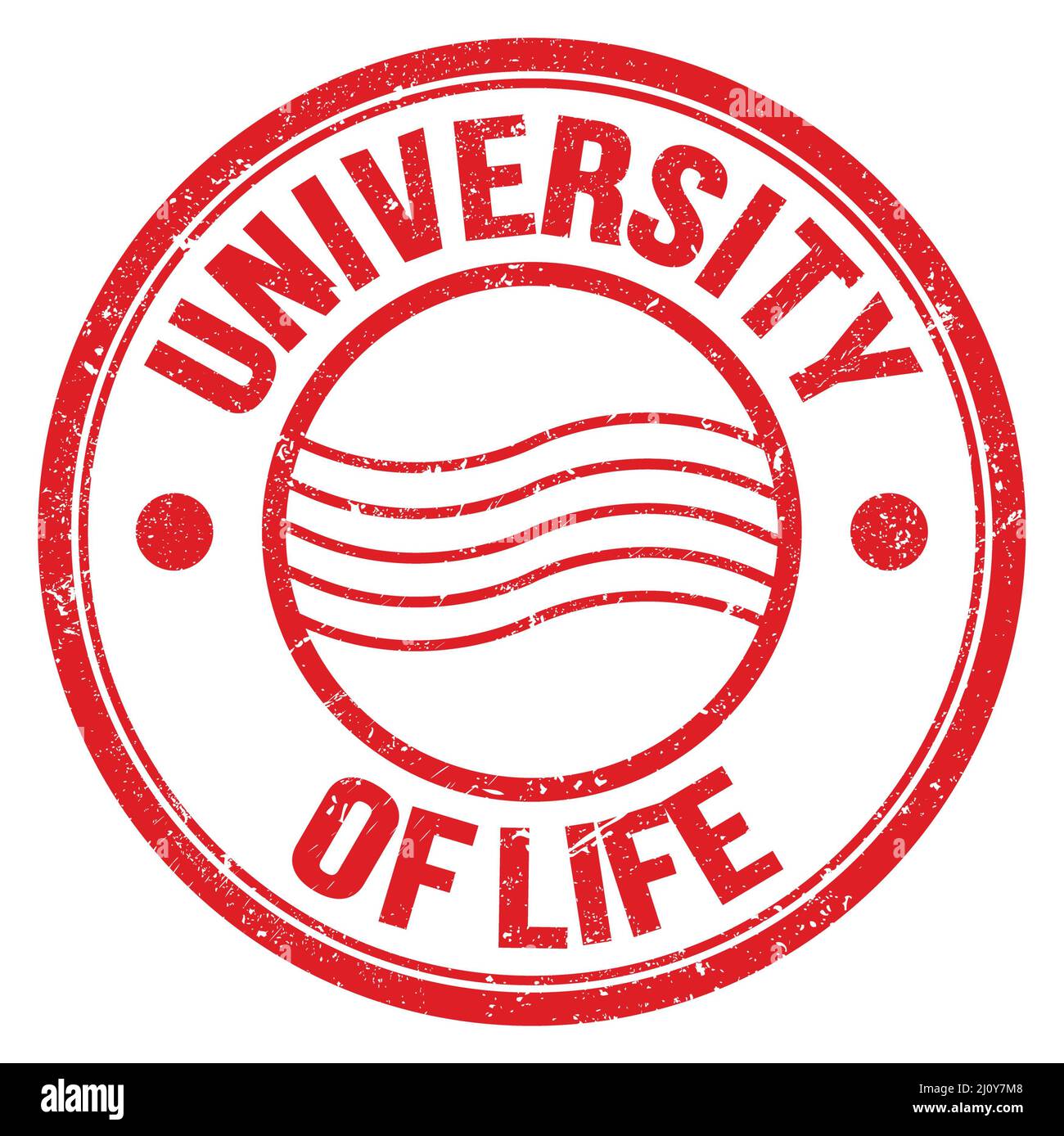 UNIVERSITY OF LIFE text written on red round postal stamp sign Stock ...