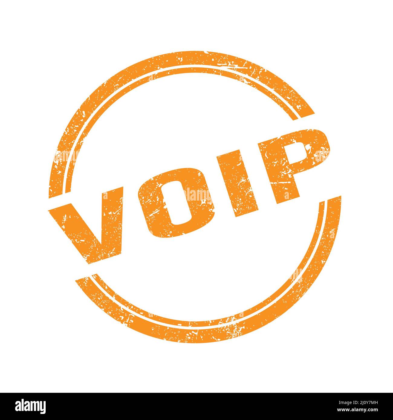 VOIP text written on orange grungy vintage round stamp Stock Photo - Alamy
