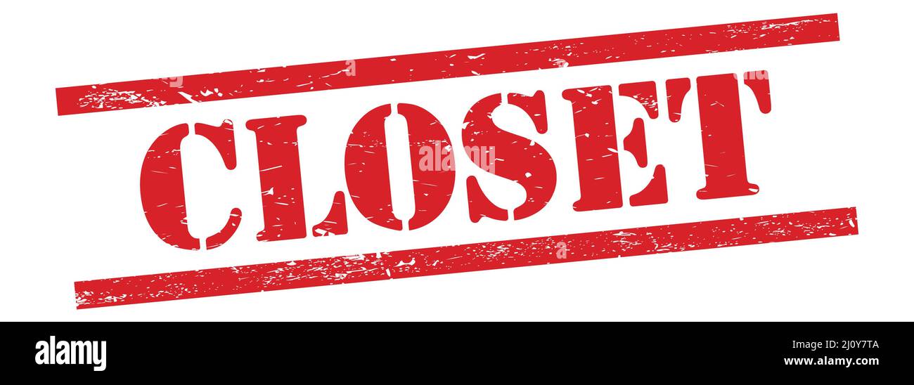 CLOSET text on red grungy vintage rubber stamp Stock Photo - Alamy