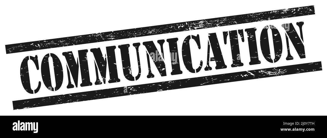 COMMUNICATION text on black grungy rectangle vintage stamp Stock Photo ...