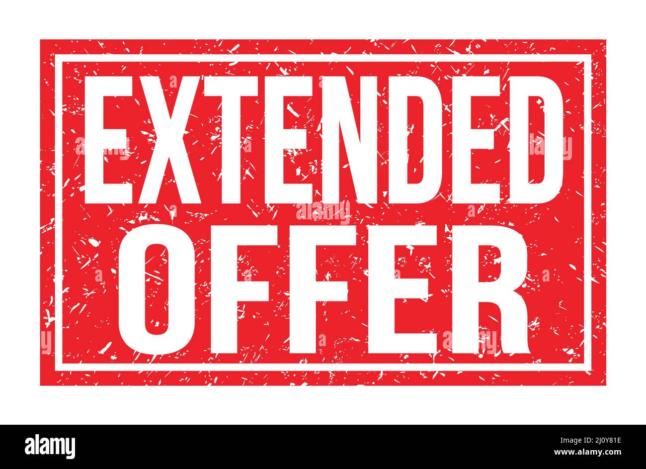 EXTENDED OFFER, words written on red rectangle stamp sign Stock Photo ...