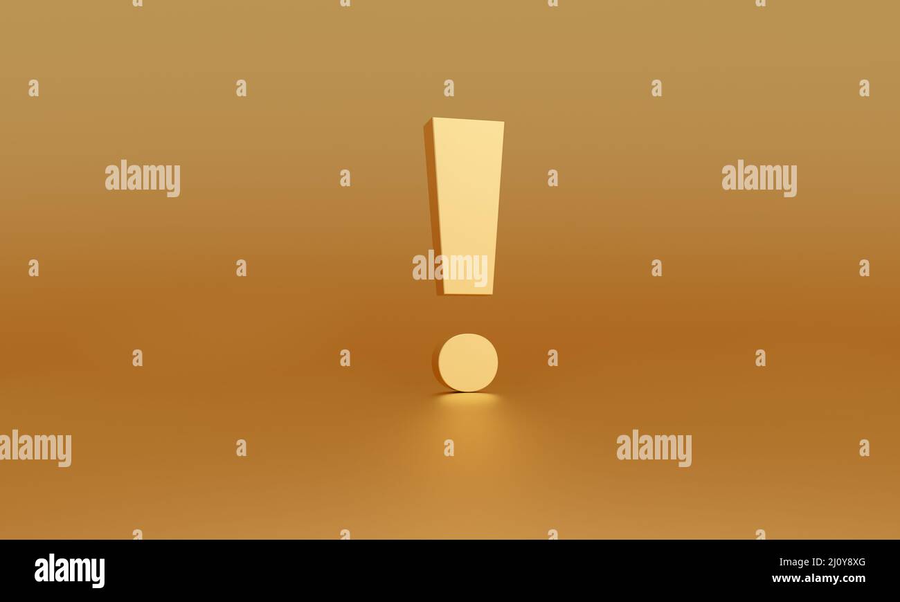 Golden Studio photography background with exclamation mark gold ...