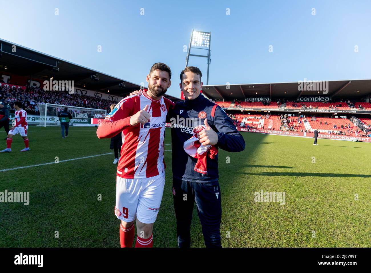 Aalborg, Denmark. 20th Mar, 2022. Milan Makaric (9) and Vladimir ...
