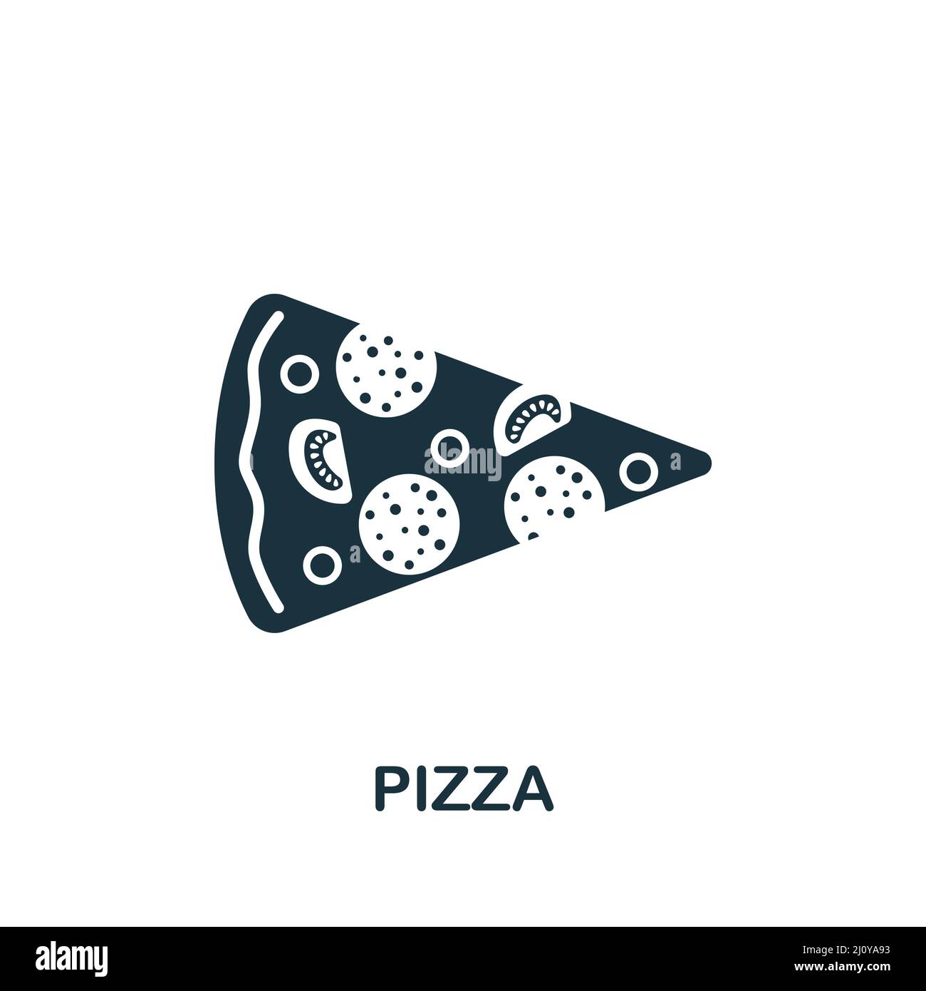 Pizza icon. Monochrome simple icon for templates, web design and ...