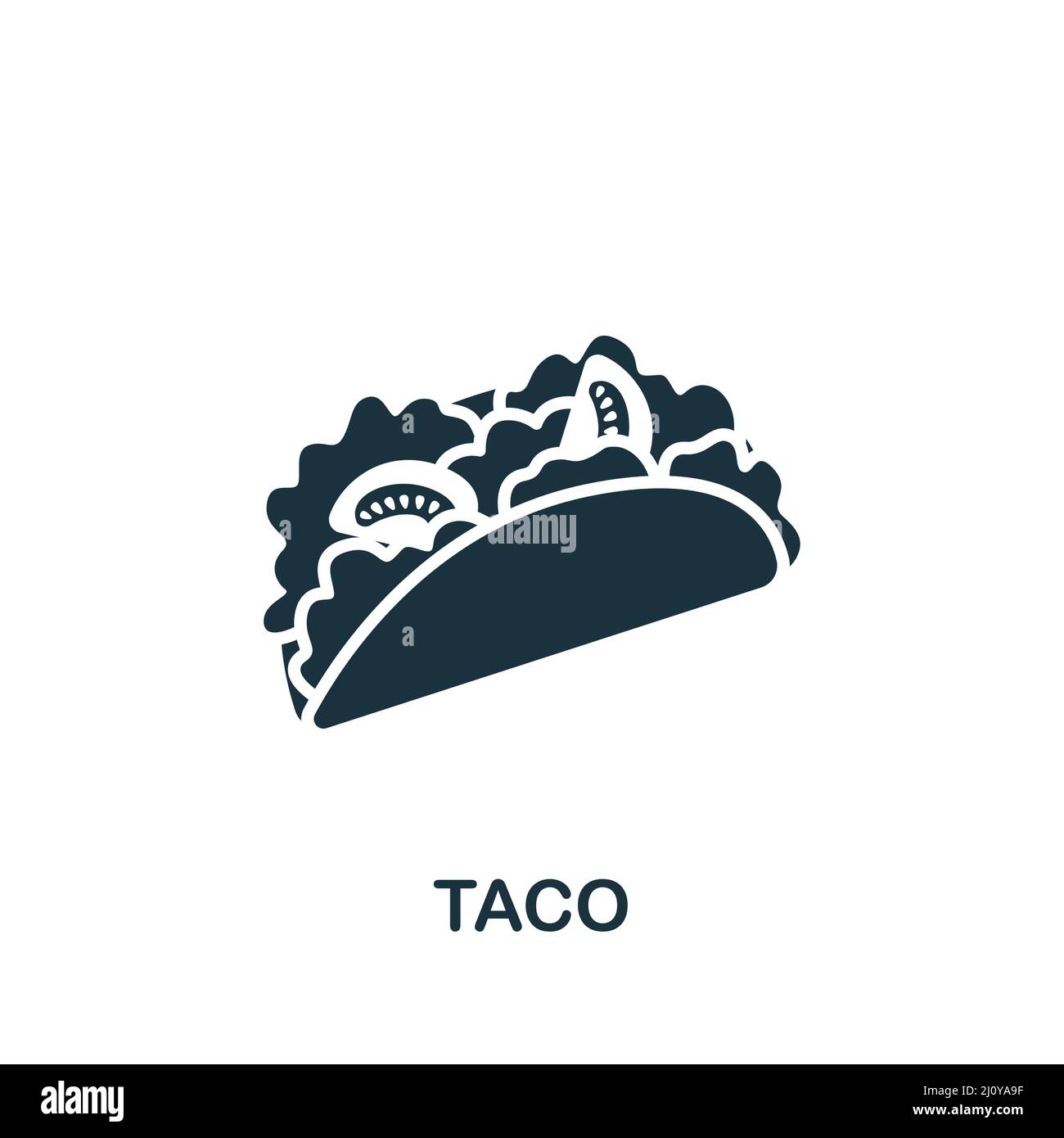 Taco icon. Monochrome simple icon for templates, web design and ...