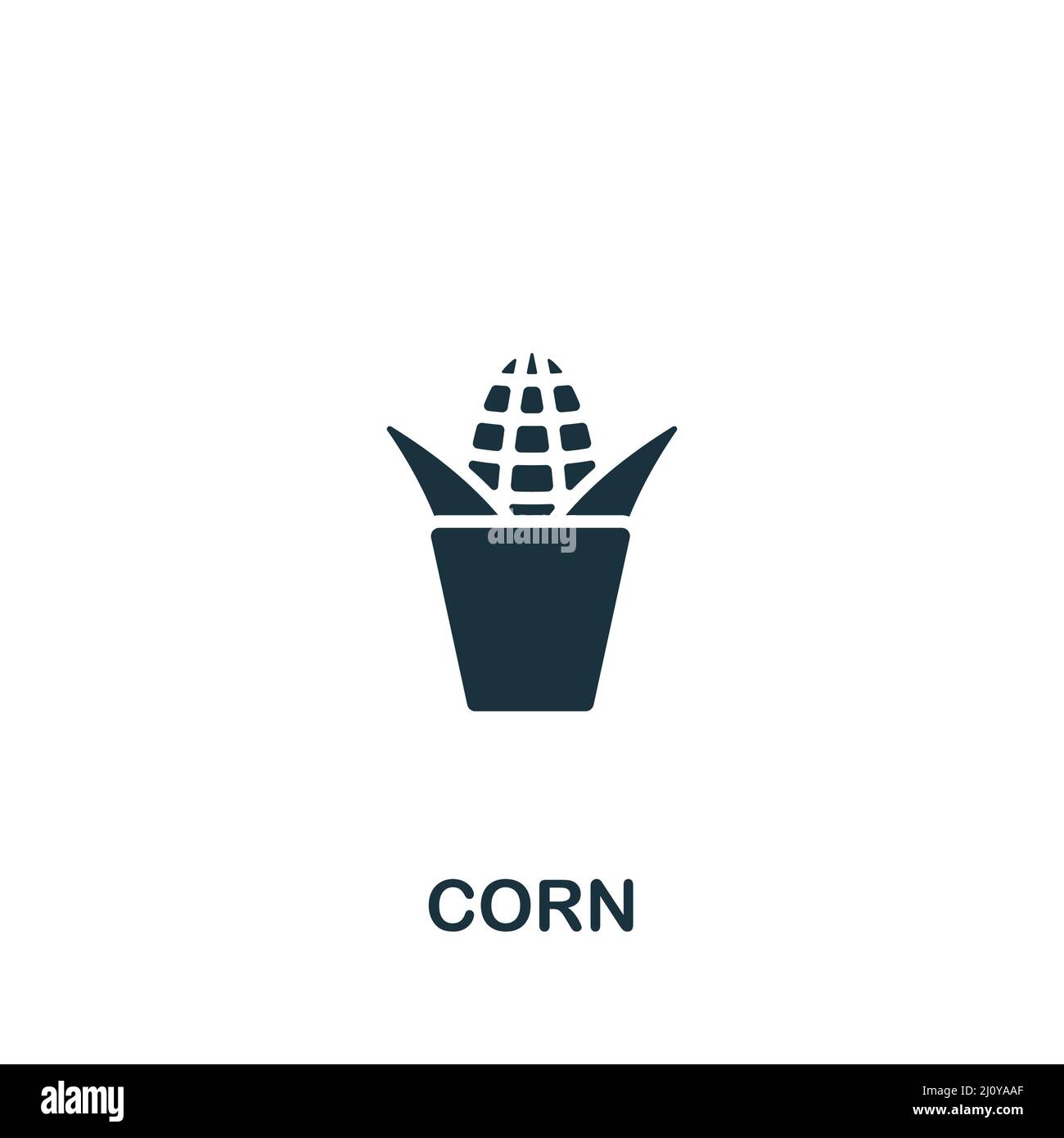 Corn icon. Monochrome simple icon for templates, web design and ...