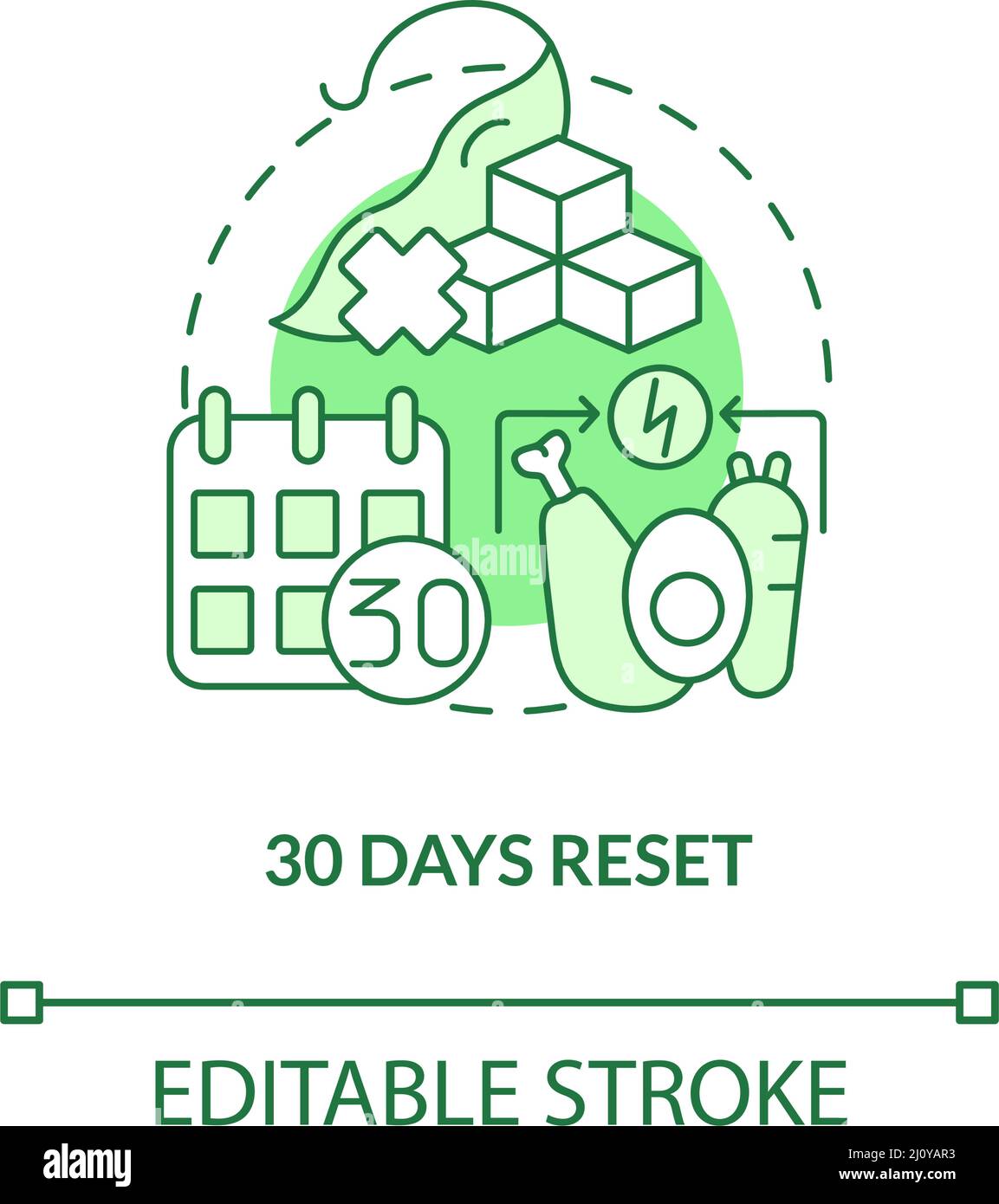Thirty days reset green concept icon Stock Vector Image & Art - Alamy