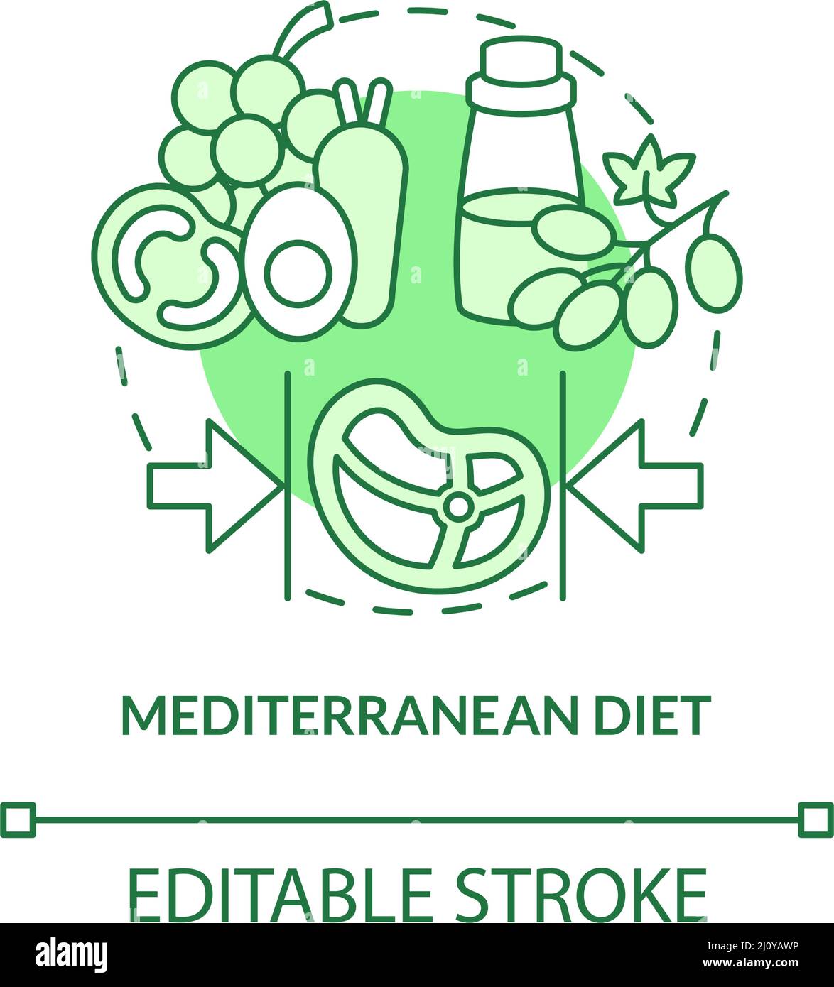 Mediterranean diet green concept icon Stock Vector Image & Art - Alamy