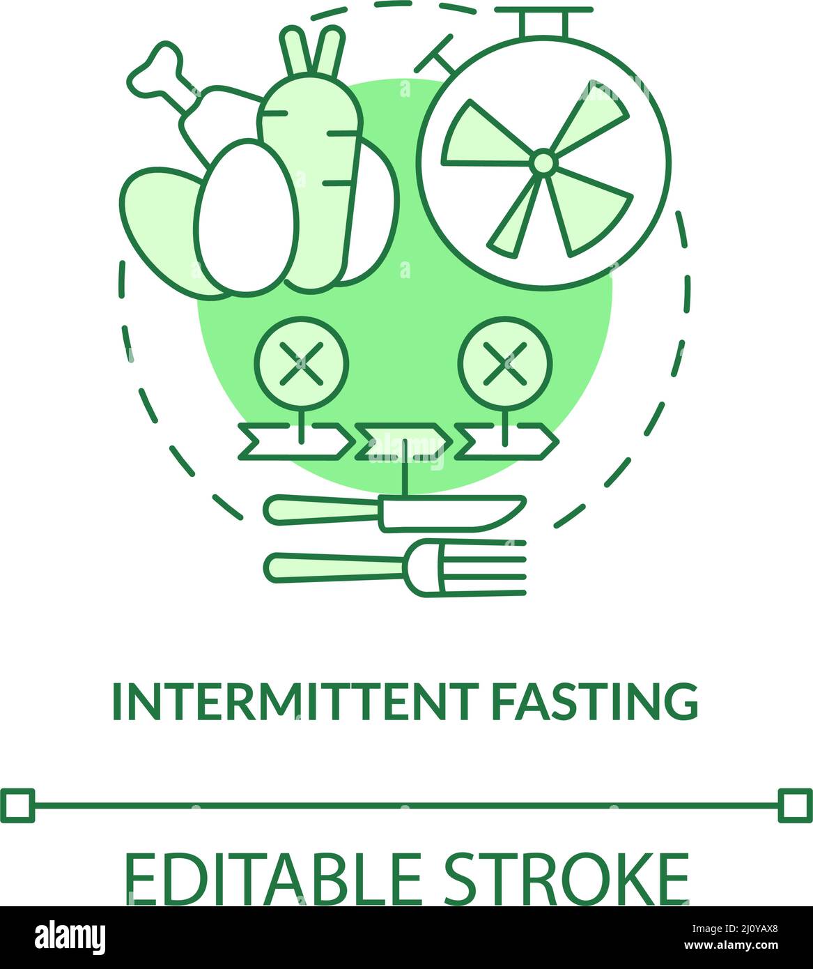 Intermittent fasting green concept icon Stock Vector Image & Art - Alamy