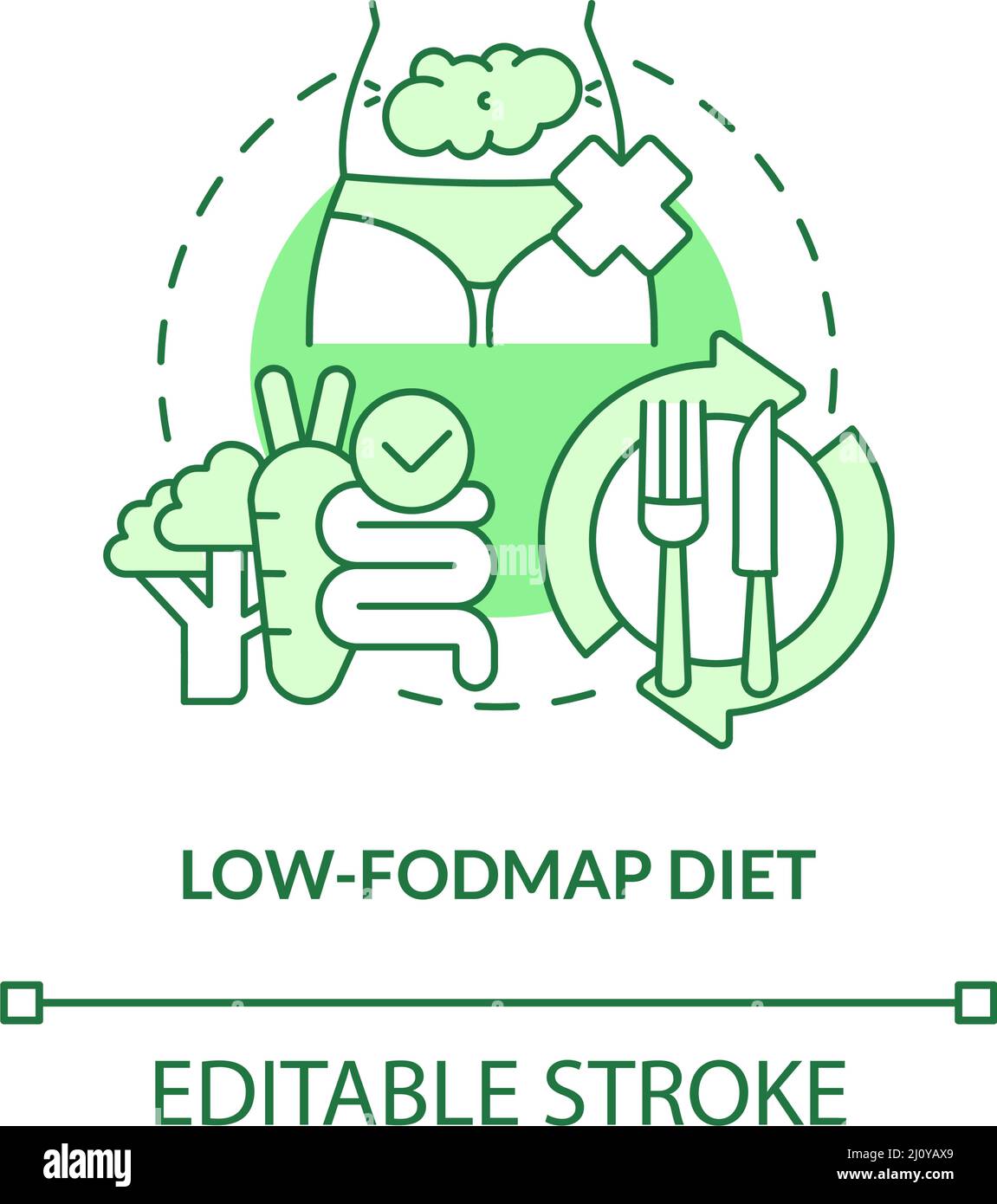 Low FODMAP diet green concept icon Stock Vector Image & Art - Alamy