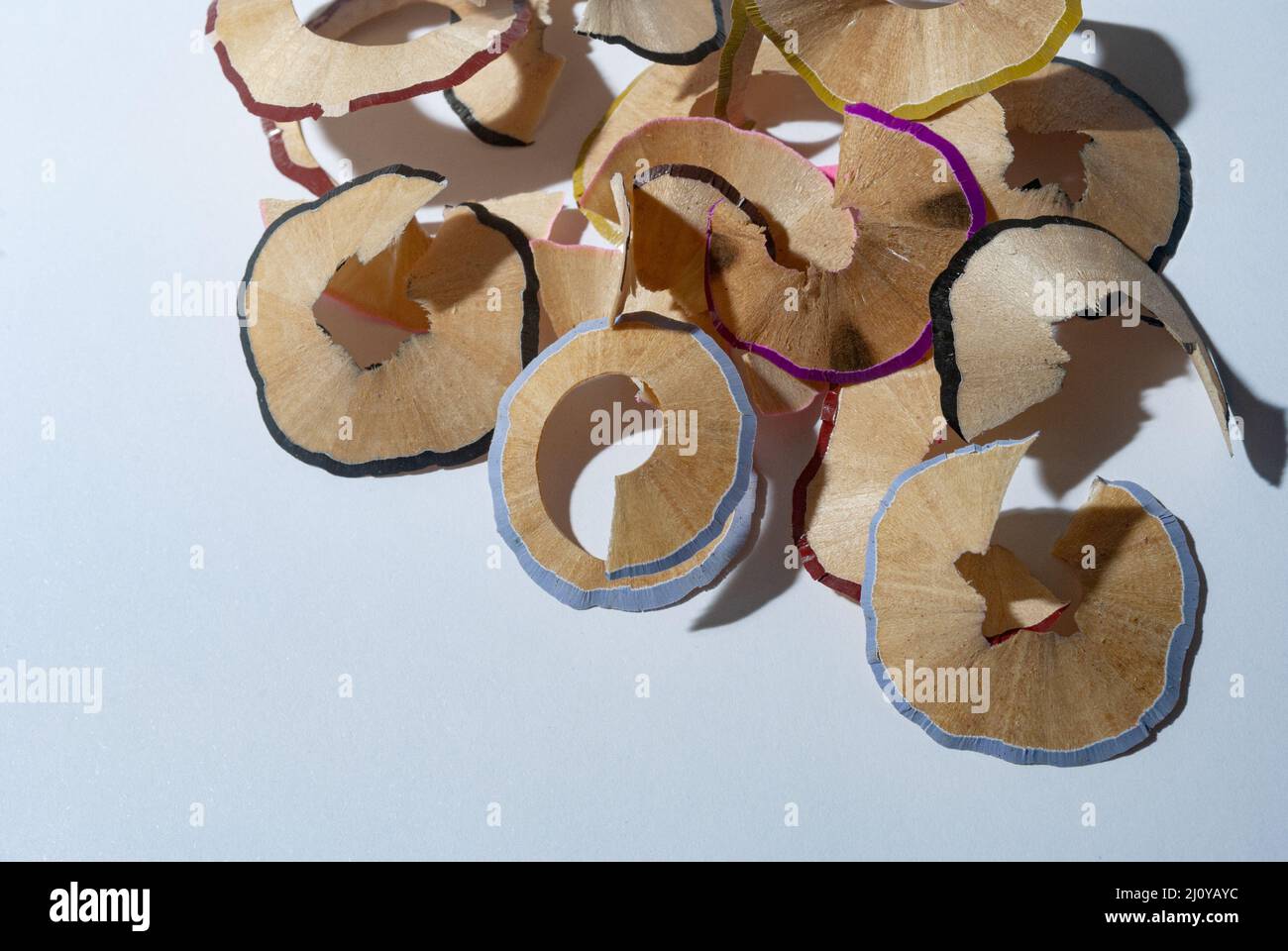 Trash obtained from sharpening crayons, waste of colorful wood Stock ...