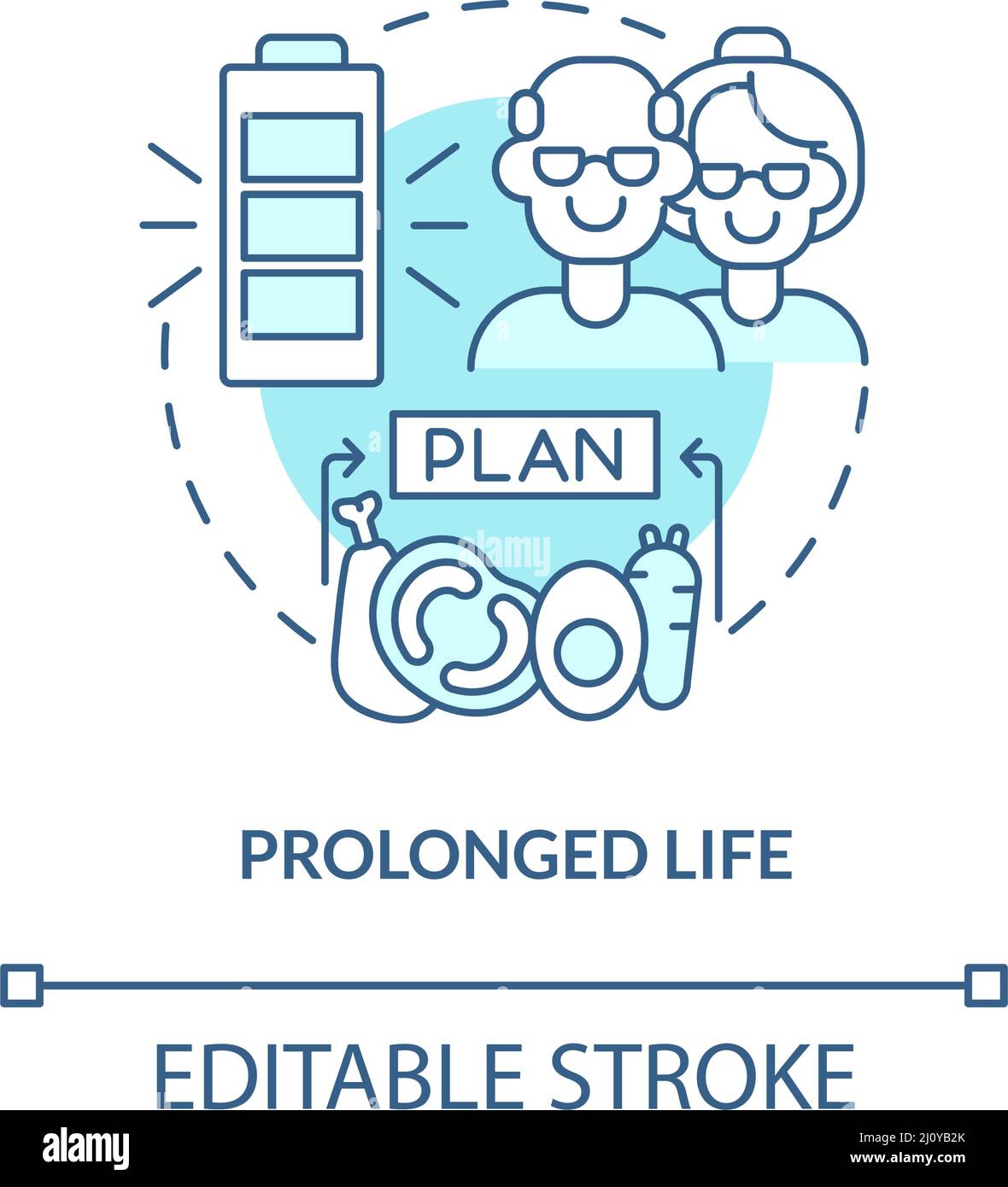 Prolonged life turquoise concept icon Stock Vector Image & Art - Alamy