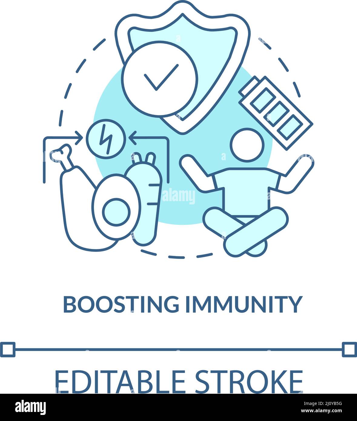 Boosting immunity turquoise concept icon Stock Vector Image & Art - Alamy
