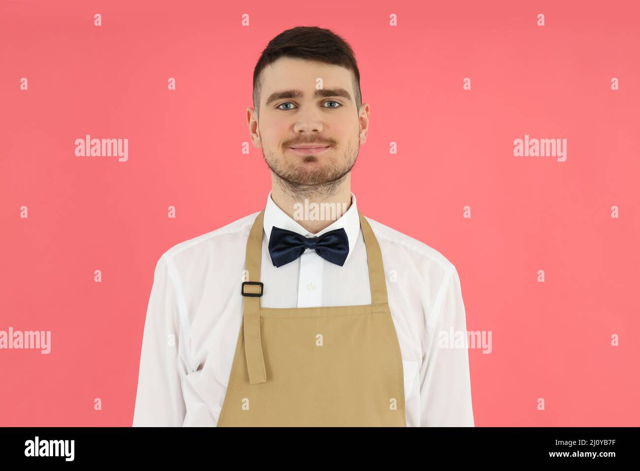 Concept of profession with young man waiter Stock Photo - Alamy