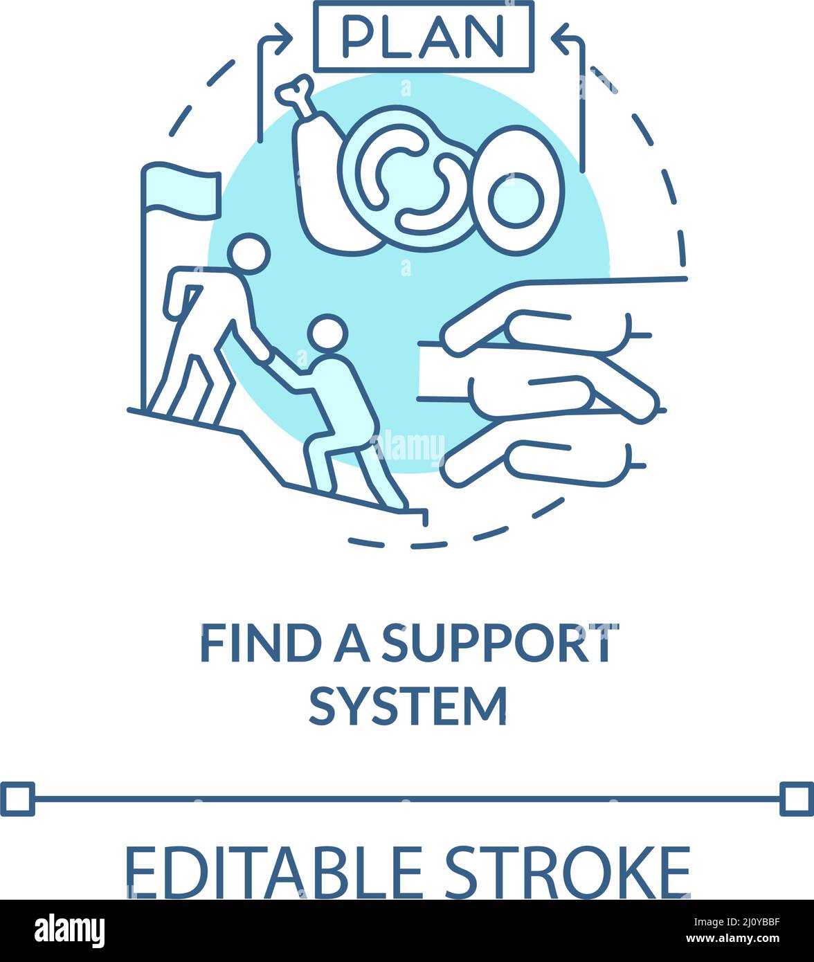 Find support system turquoise concept icon Stock Vector Image & Art - Alamy