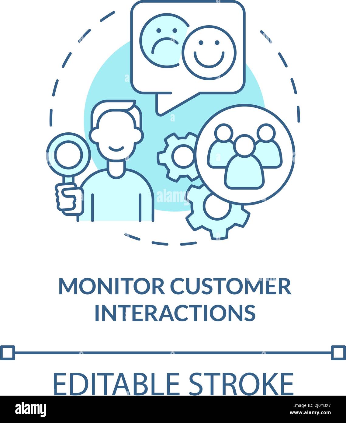 Monitor customer interactions turquoise concept icon Stock Vector Image ... Monitor customer interactions turquoise concept icon Stock Vector Image ...