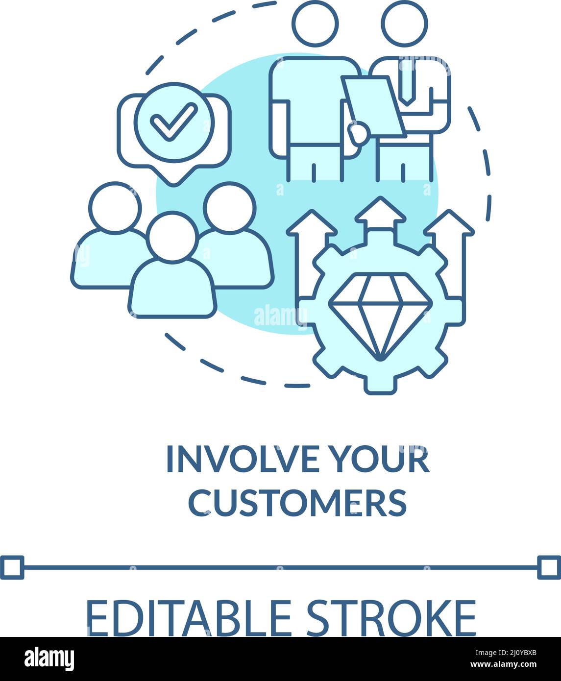 Involve your customers turquoise concept icon Stock Vector Image & Art ...