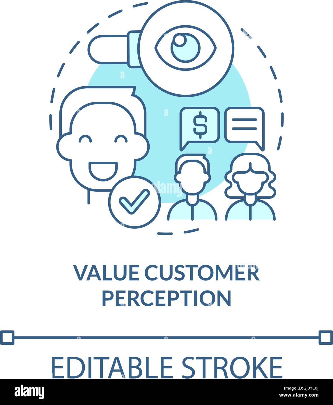 Value client perception turquoise concept icon Stock Vector Image & Art - Alamy