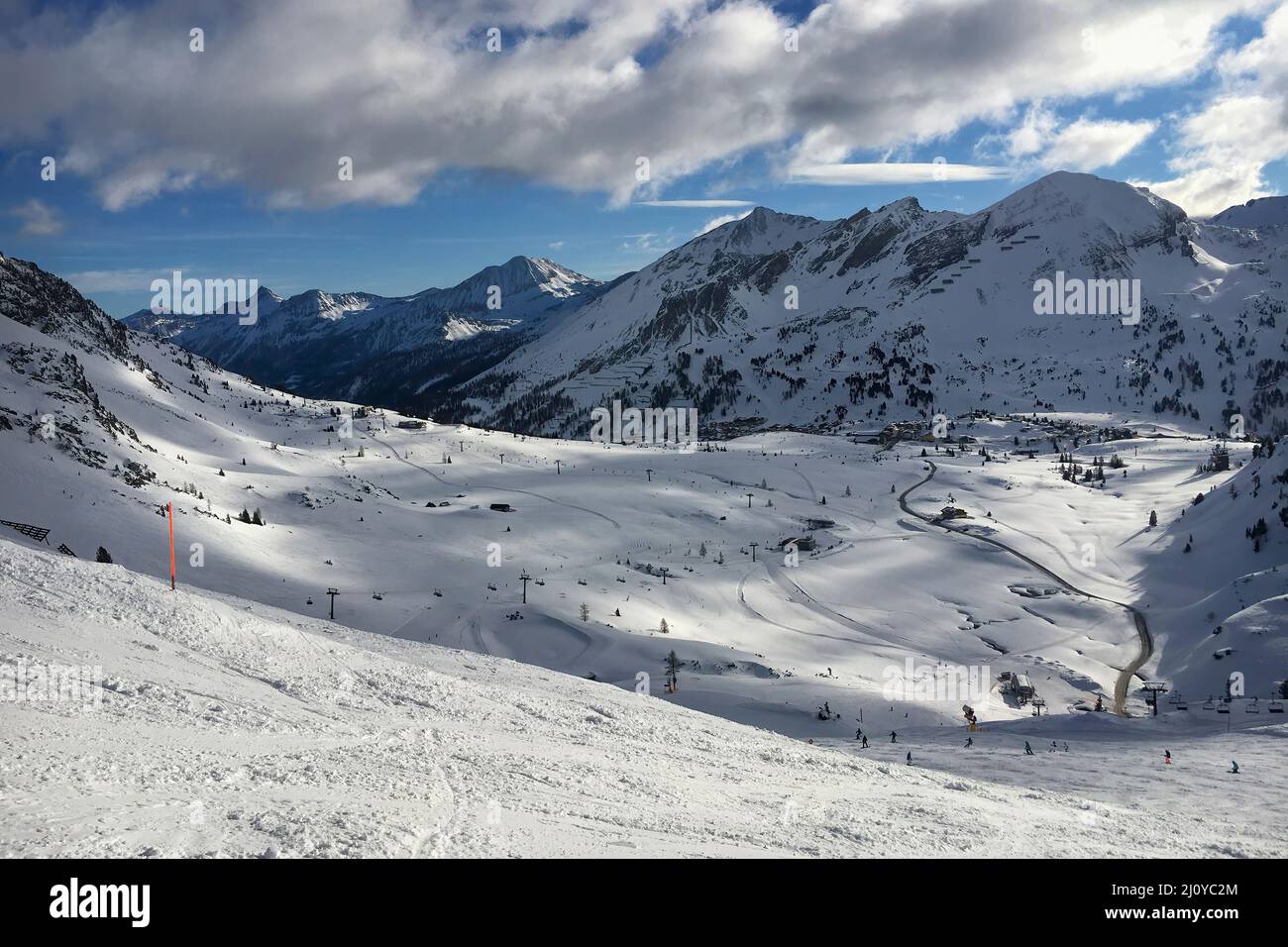 Panoramic view of Austrian ski region of Hintertux Glacier in the ...