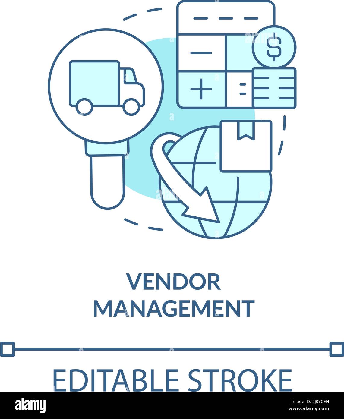 Vendor management turquoise concept icon Stock Vector Image & Art - Alamy