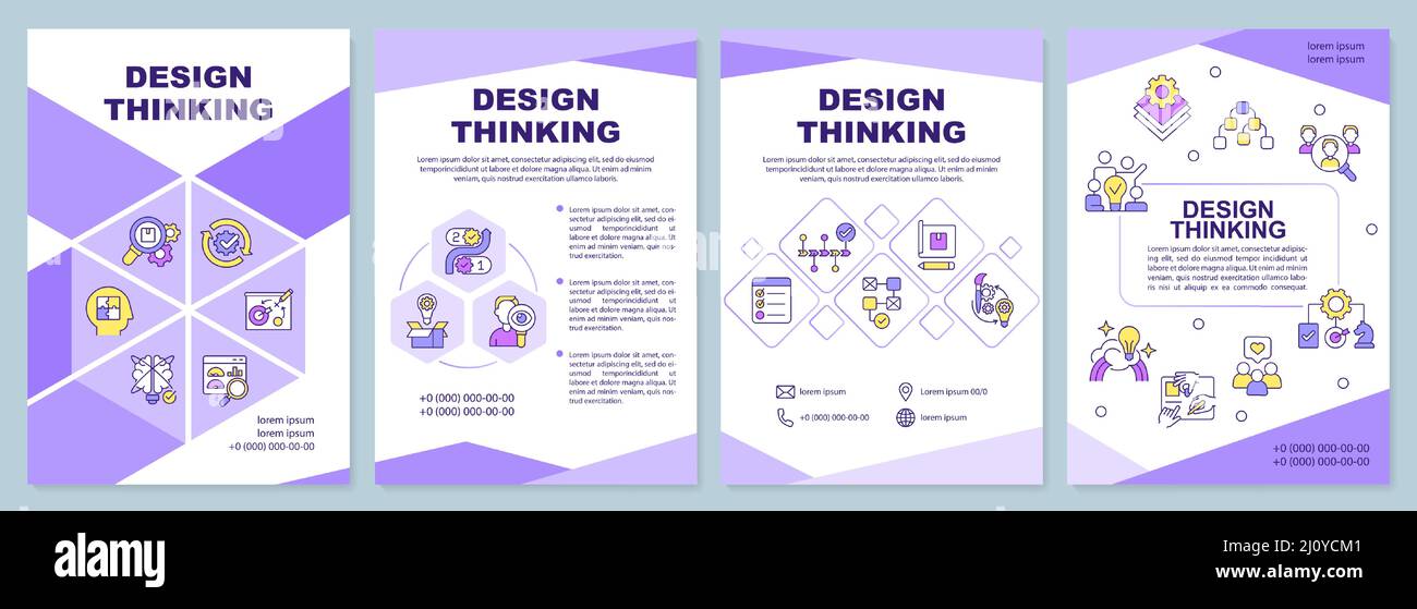 Design thinking purple brochure template Stock Vector Image & Art - Alamy