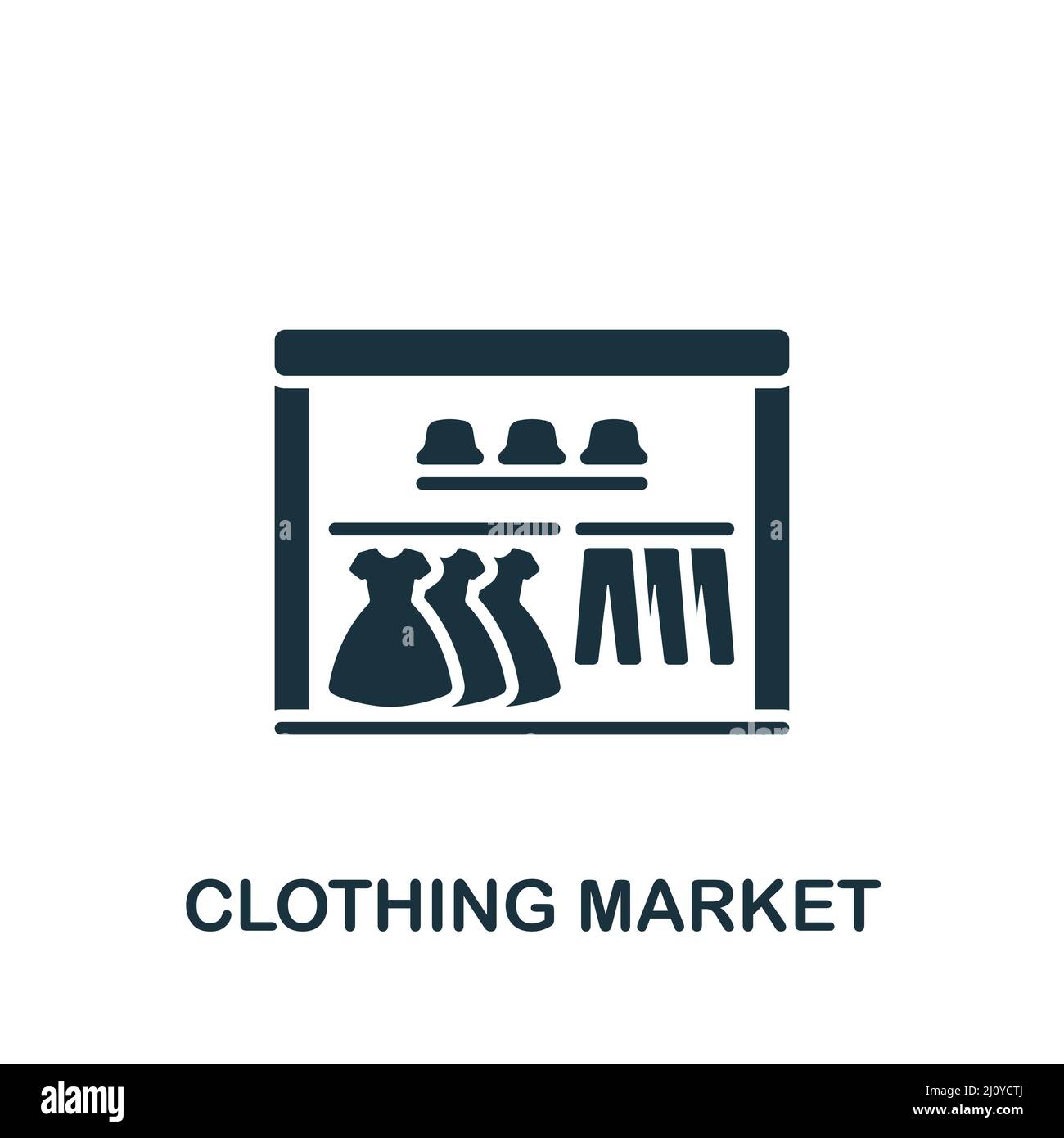 Clothing Market icon. Monochrome simple icon for templates, web design ...